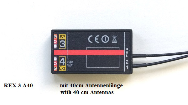 Jeti Duplex Rex3 mit 40cm langen Antennen - RC-Modellbau Shop