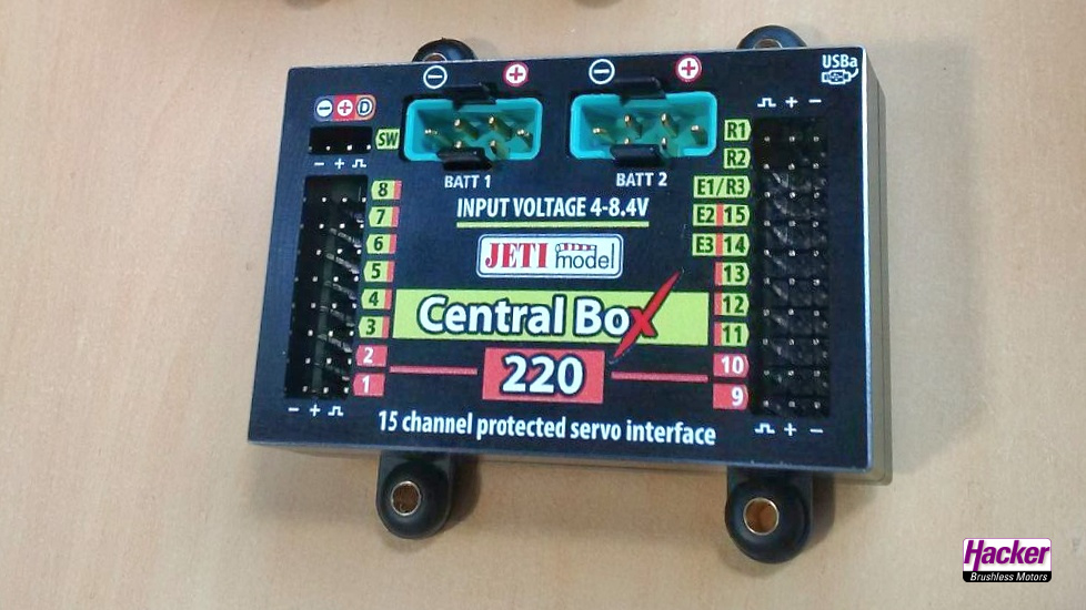 Jeti - Central Box 220 (mit 2x Rsat 2 und RC-Switch) - RC-Modellbau Shop