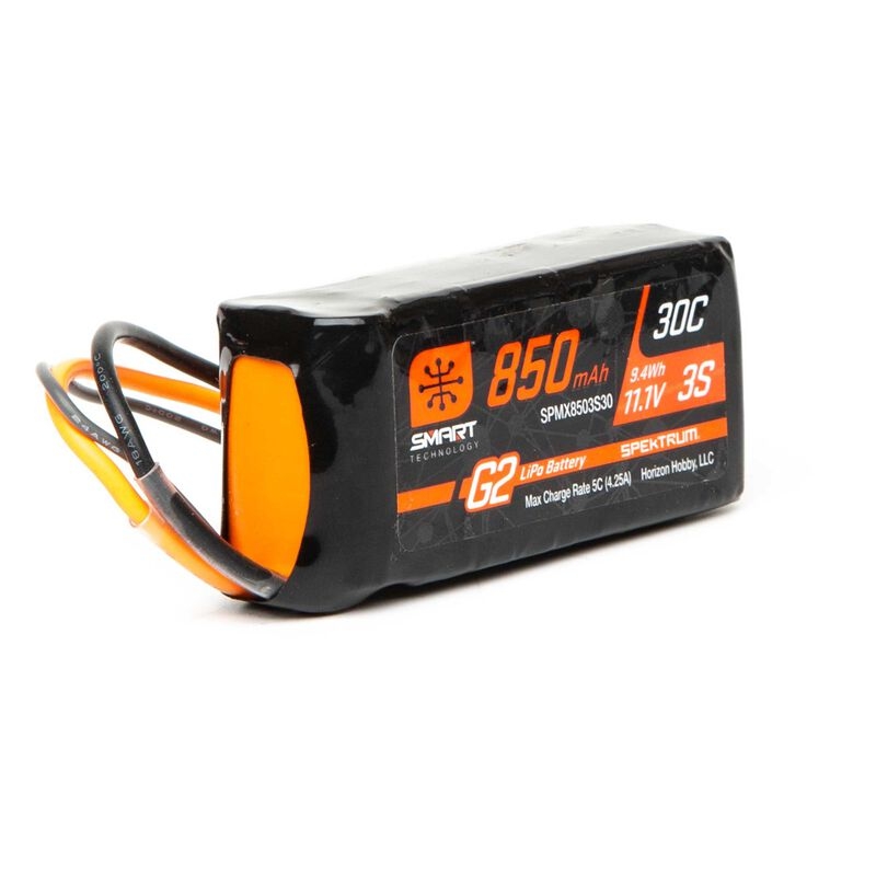 Spektrum - 850mAh 3S 11,1V Smart LiPo Battery G2 IC2 - 30C - RC ...