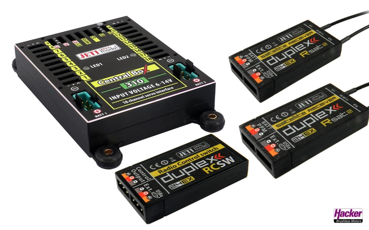 Jeti - Central Box 310 (inklusive 2x Rsat 2 und RC Switch) - RC ...