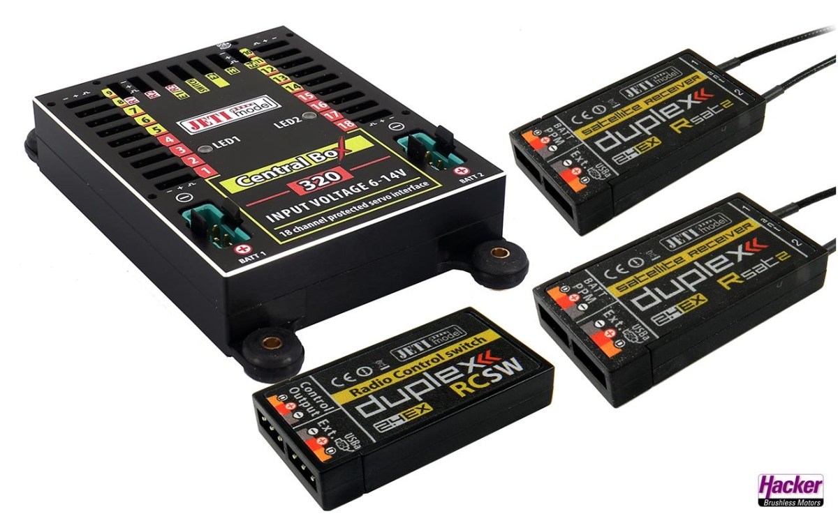 Jeti - Central Box 320 (mit 2x Rsat 2 und RC-Switch) - RC-Modellbau Shop