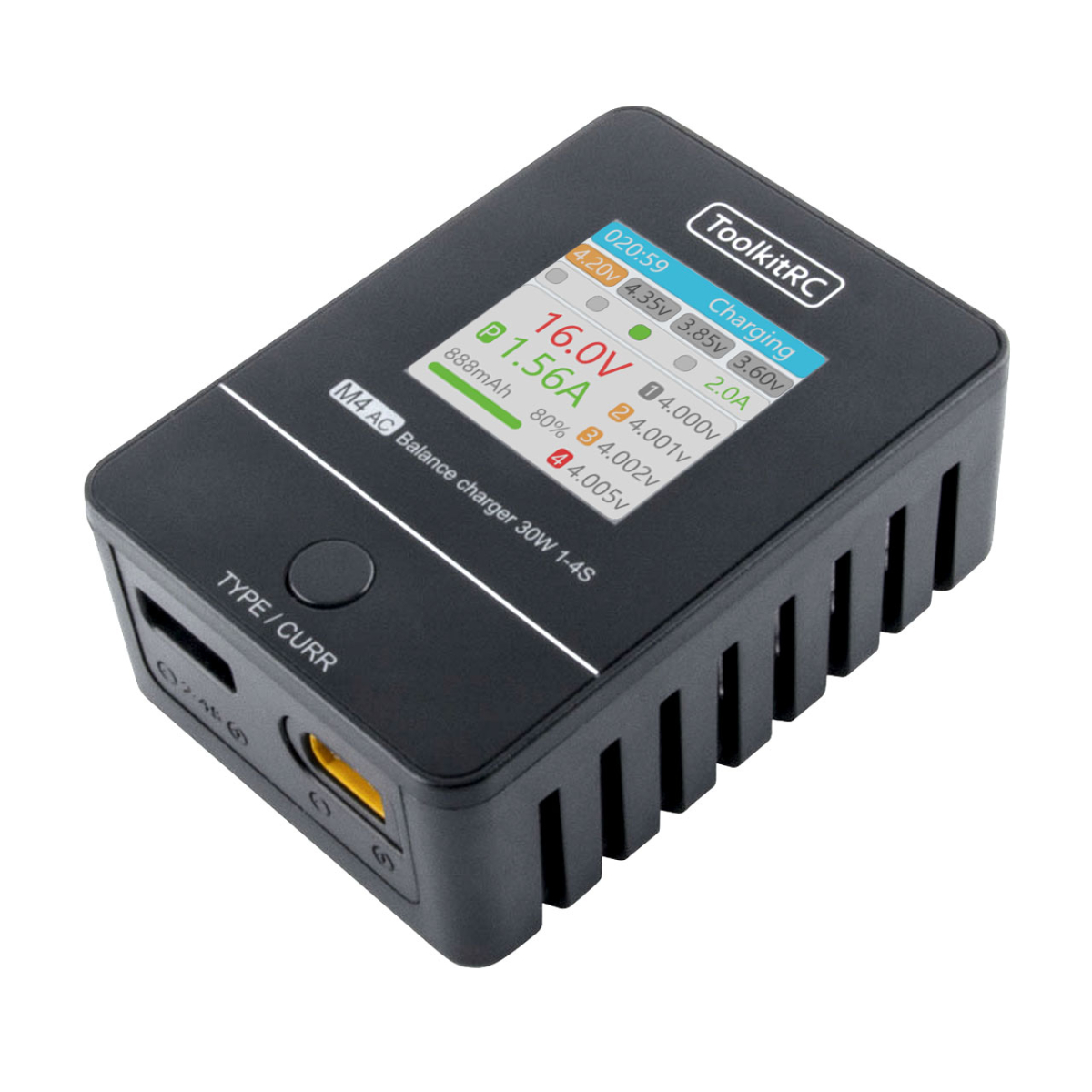 ToolkitRC - M4AC XT60 LiPo 1-4S 2.5A Ladegerät AC - RC-Modellbau Shop